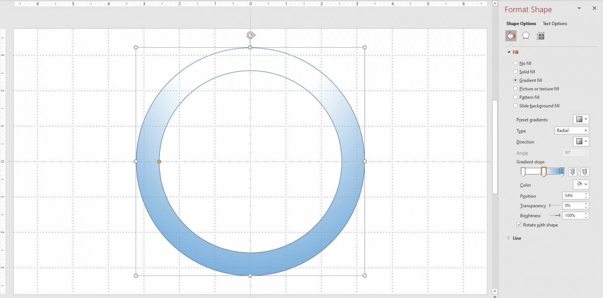 How to create a churning circle using only a gradient fill in PowerPoint