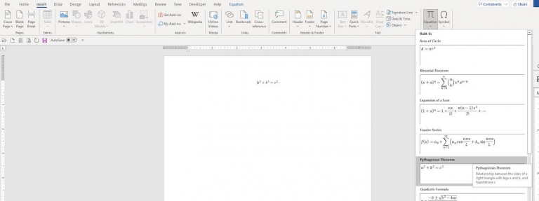 How to enter mathematical equations into a Microsoft Word document ...