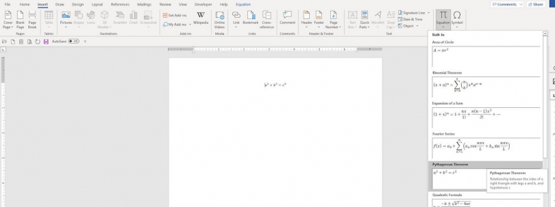 How to enter mathematical equations into a Microsoft Word document ...