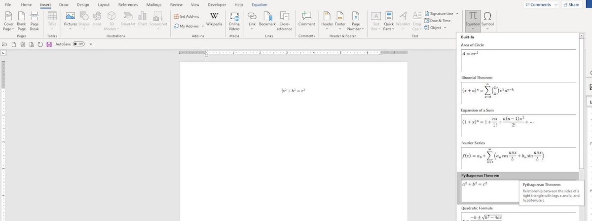 How to enter mathematical equations into a Microsoft Word document ...
