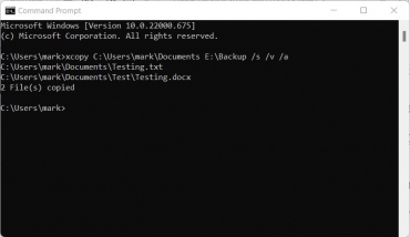 How to create routine file backups in Windows 11 using xcopy