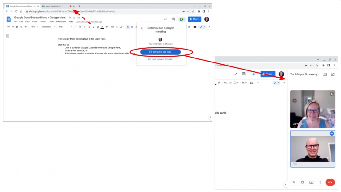 How to access Google Meet from Google Docs, Sheets or Slides - TechRepublic