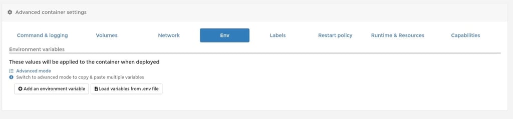 How to add environment variables to a container with Portainer ...
