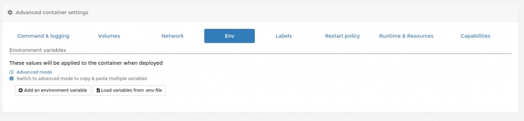 How to add environment variables to a container with Portainer ...