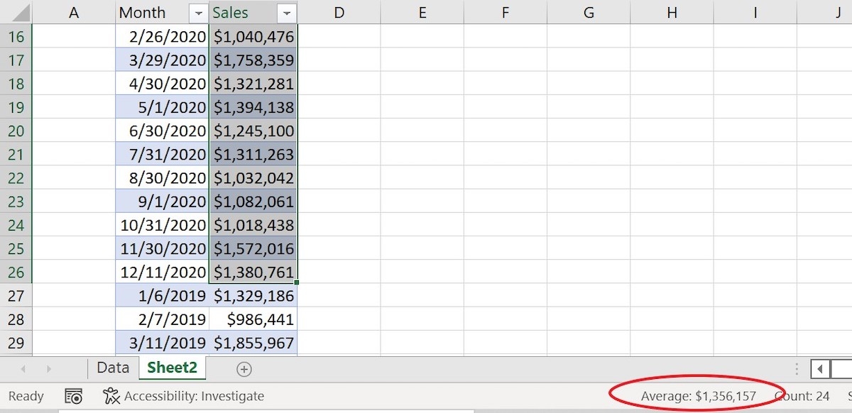 How to return monthly sales averages for the last n years in Microsoft ...