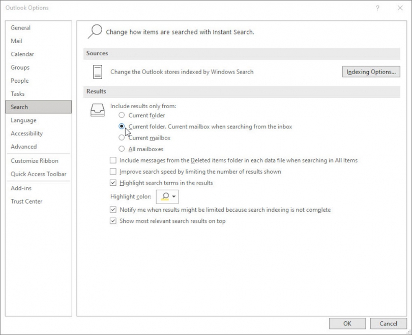 How to resolve search problems in Microsoft Outlook - TechRepublic