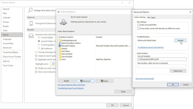 How to resolve search problems in Microsoft Outlook - TechRepublic