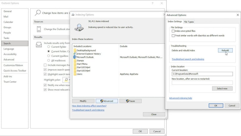 How to resolve search problems in Microsoft Outlook - TechRepublic