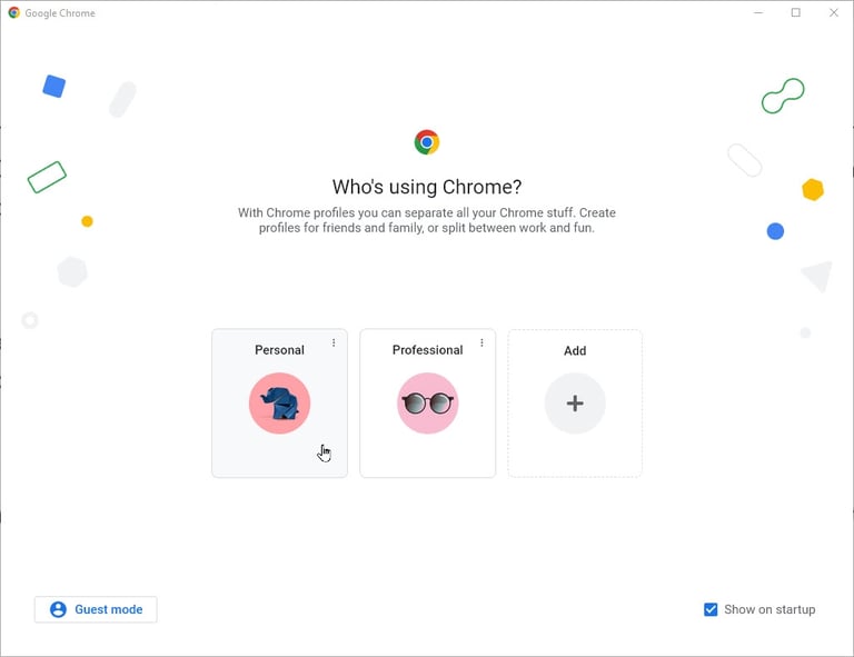 How to set up and use different profiles in Google Chrome