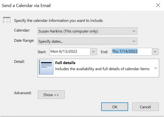 How to add your calendar to outgoing email in Microsoft Outlook