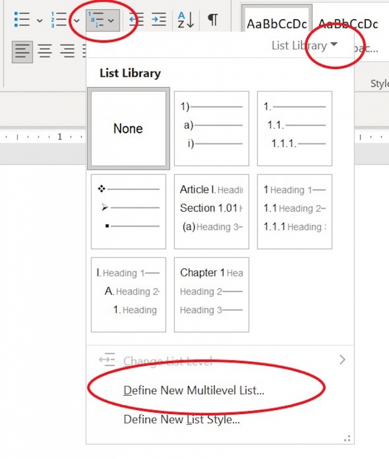 How to create a custom list style in a Microsoft Word document ...