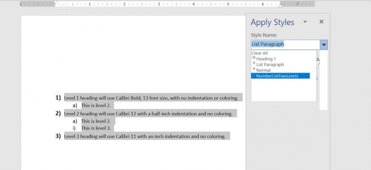 How to create a custom list style in a Microsoft Word document ...