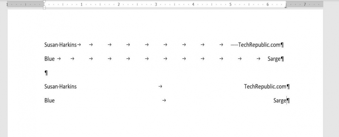How to align content to the left and right on the same line in a Word ...