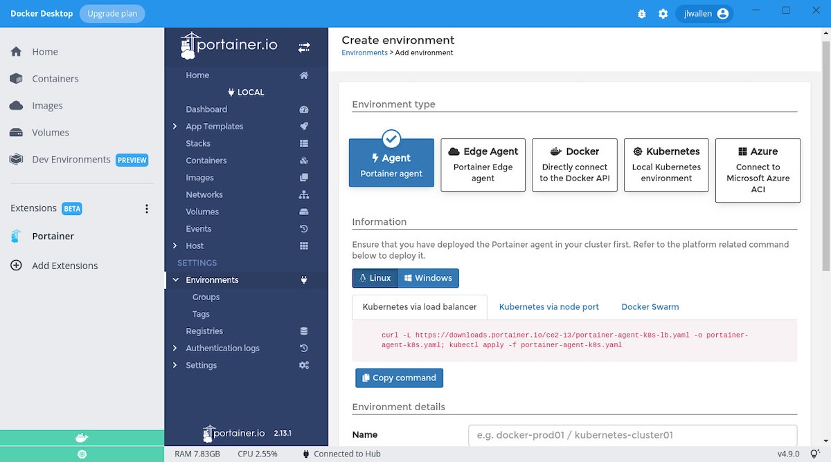 How to add Portainer to Docker Desktop and connect it to a remote ...