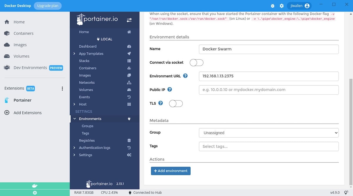 How to add Portainer to Docker Desktop and connect it to a remote ...