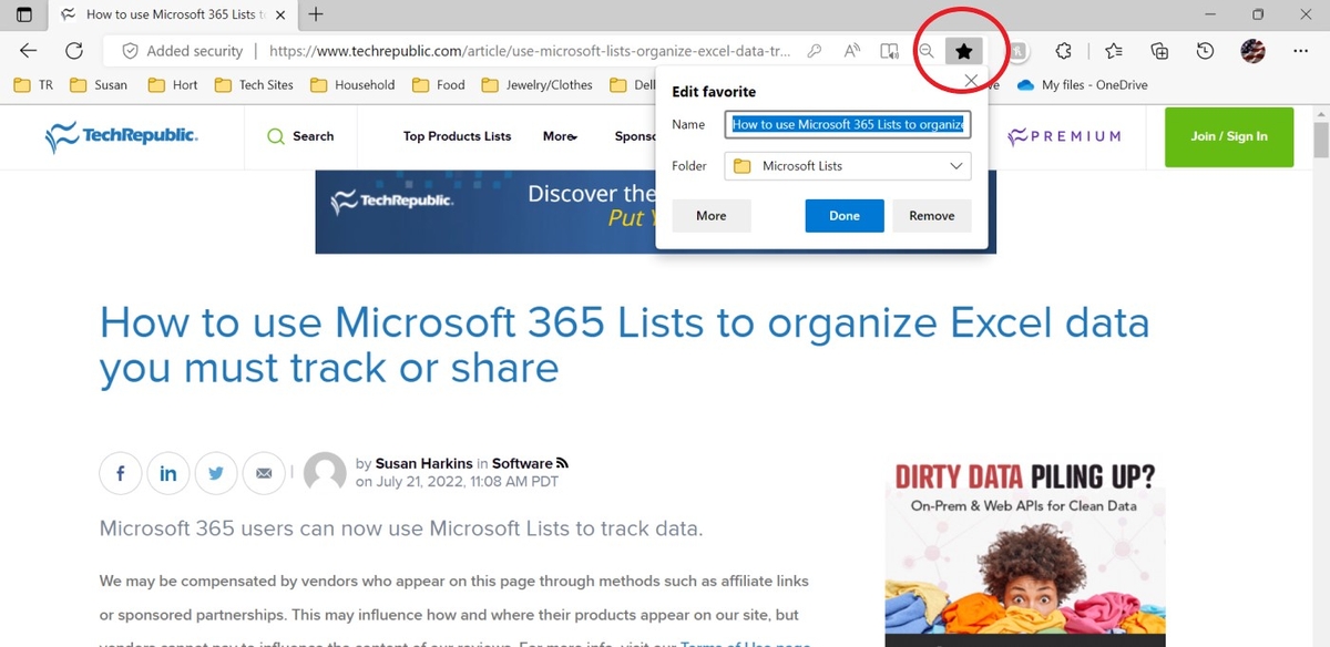 How to the Favorites bar with Microsoft Edge Collections