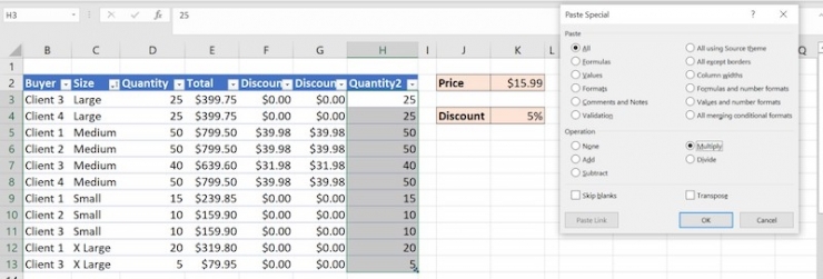 4 ways to multiply in Microsoft Excel