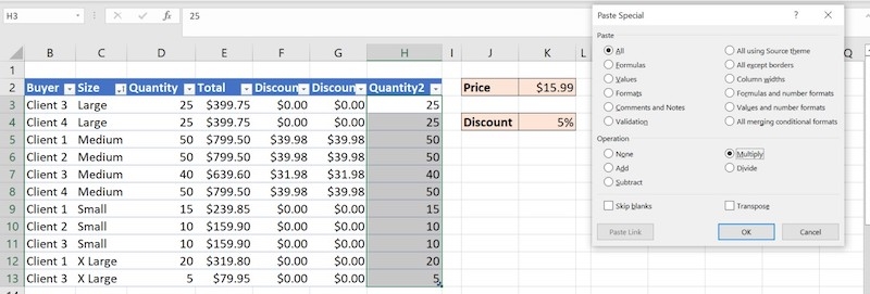 4 ways to multiply in Microsoft Excel