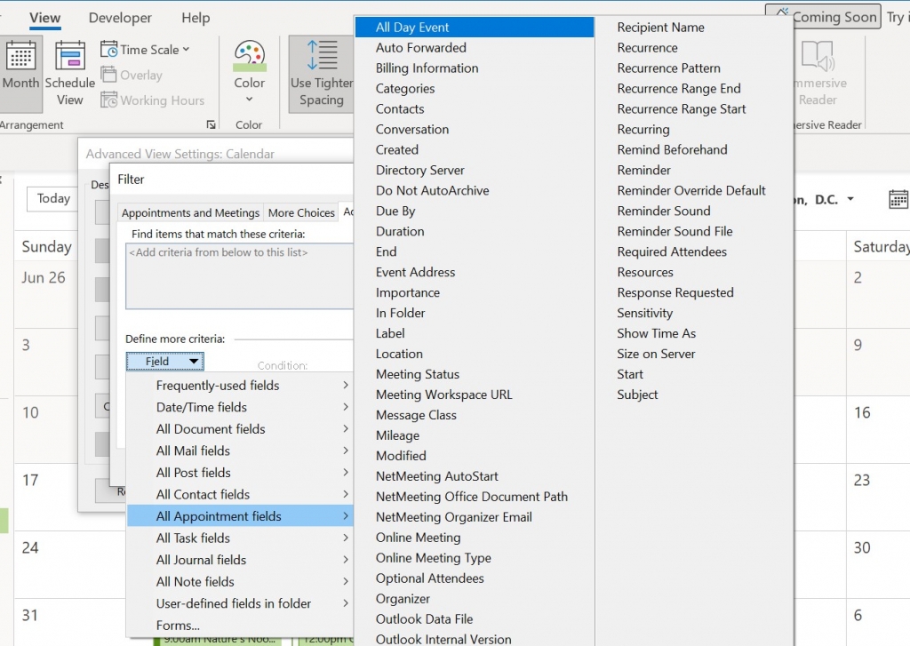 How to only display all-day events in a Microsoft Outlook calendar ...
