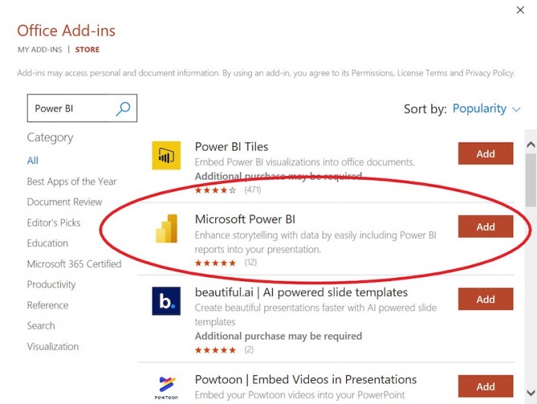 How to integrate Power BI reports with a presentation in Microsoft ...