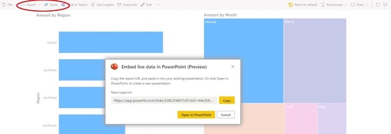 How to integrate Power BI reports with a presentation in Microsoft ...