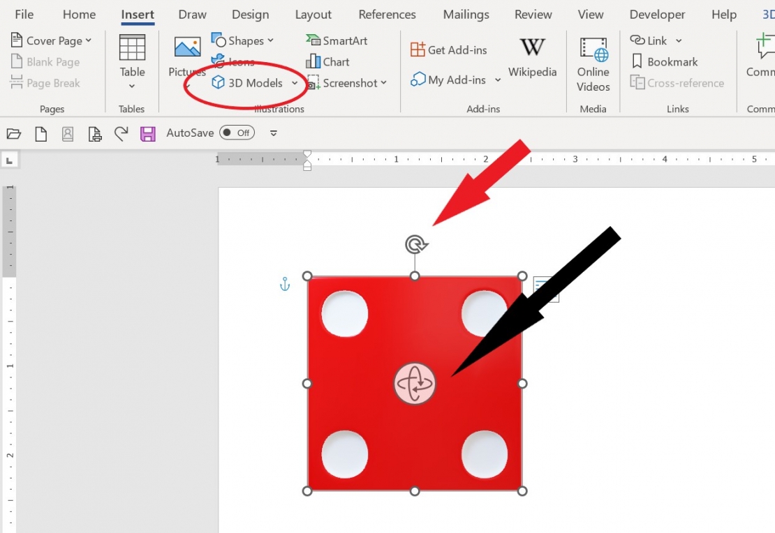 How to insert and manipulate 3D models in Microsoft Word