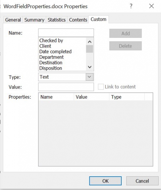 How to use a custom document property to repeat content in Microsoft ...