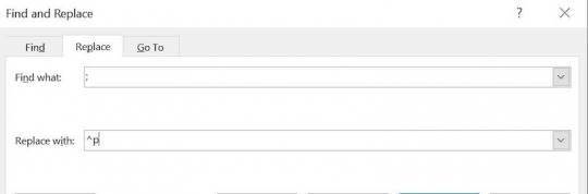 How to turn delimited content into a list in Word