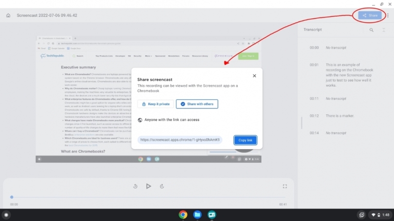How to use the Screencast app for ChromeOS