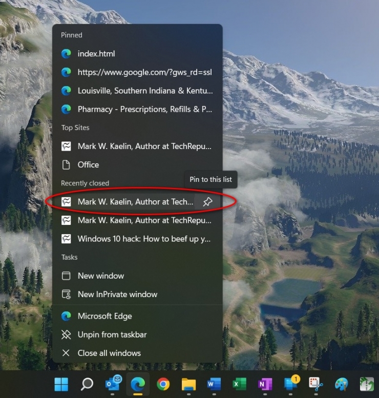 How to trick Windows 11 into allowing you to pin websites to the taskbar