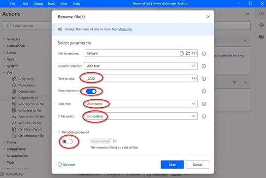 How to use Power Automate to systematically rename files