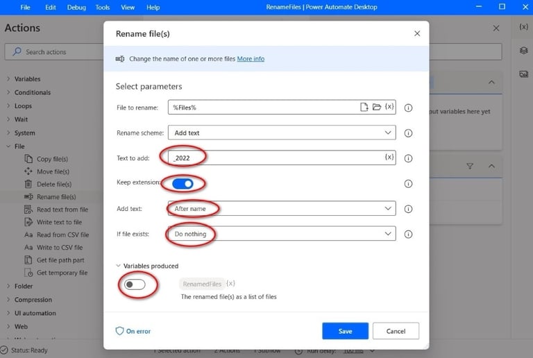 How to use Power Automate to systematically rename files