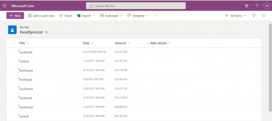 How to sync Microsoft Lists with Microsoft Excel