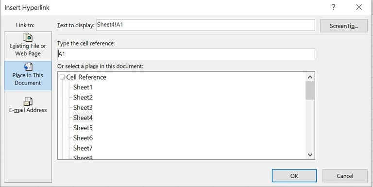 How to use hyperlinks to move quickly between sheets in Microsoft Excel