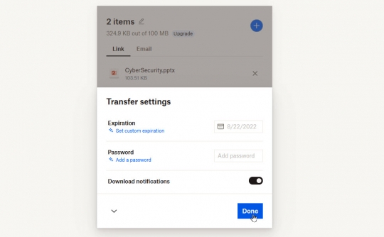 How to use Dropbox Transfer to securely share files with other people ...