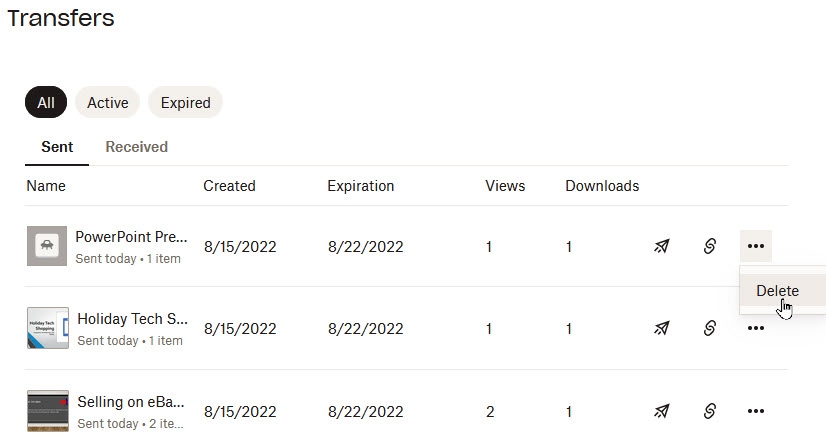 How to use Dropbox Transfer to securely share files with other people ...