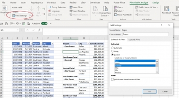 How to display multiple subtotal rows in a Microsoft Excel PivotTable ...