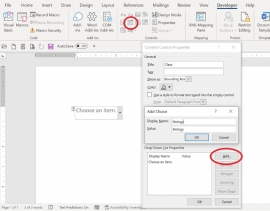 How to update textbox content controls in Word using a dropdown content ...