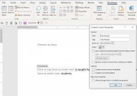 How to update textbox content controls in Word using a dropdown content ...
