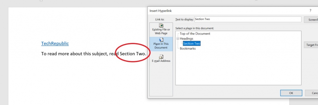 How to insert absolute and relative hyperlinks in a Microsoft Word ...