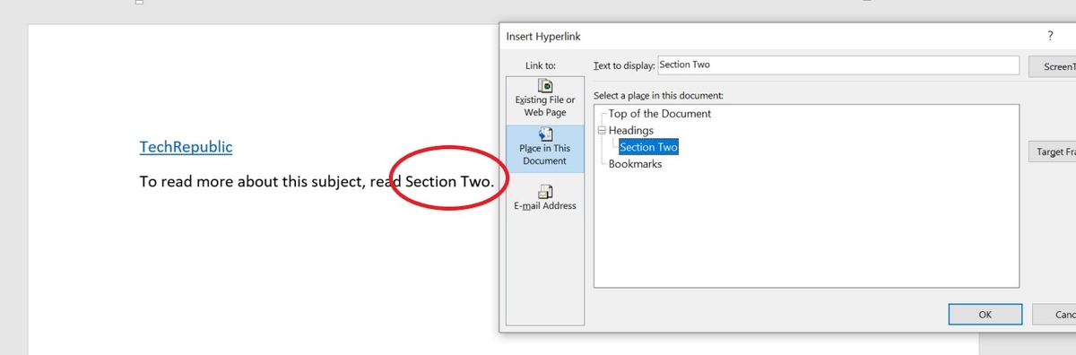 How to insert absolute and relative hyperlinks in a Microsoft Word document - TechRepublic