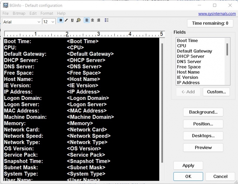 How to display updated Windows 11 system information with BgInfo ...