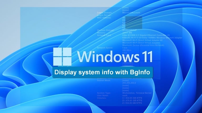 How to display updated Windows 11 system information with BgInfo ... How to display updated Windows 11 system information with BgInfo ...