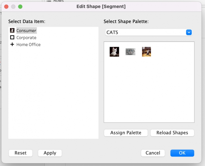 How to add custom shapes in Tableau