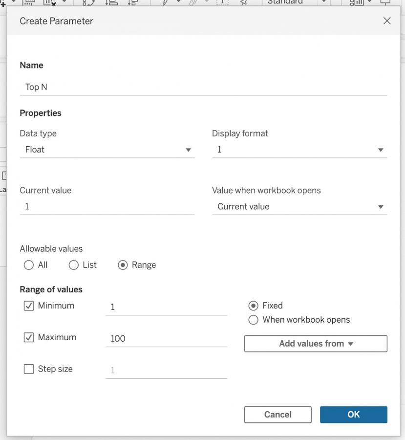 How to create or use a Top N filter in Tableau