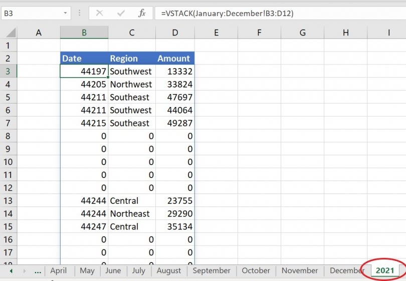 How To Use Microsoft Excels Vstack Function To Combine Multiple Data Sets Techrepublic