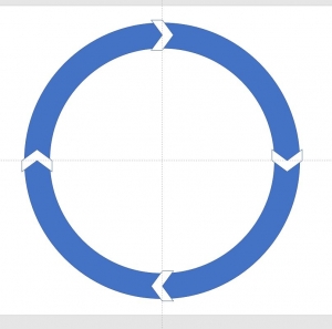 How to turn a hollow circle into chevrons in Microsoft PowerPoint