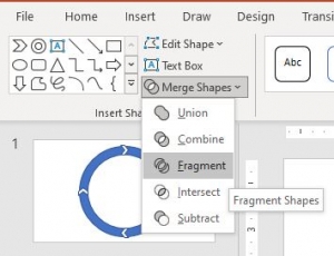 How to turn a hollow circle into chevrons in Microsoft PowerPoint