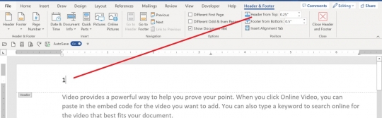 How to change the header margins in Microsoft Word