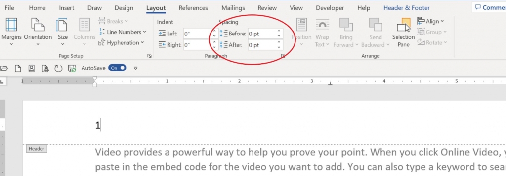 How to change the header margins in Microsoft Word